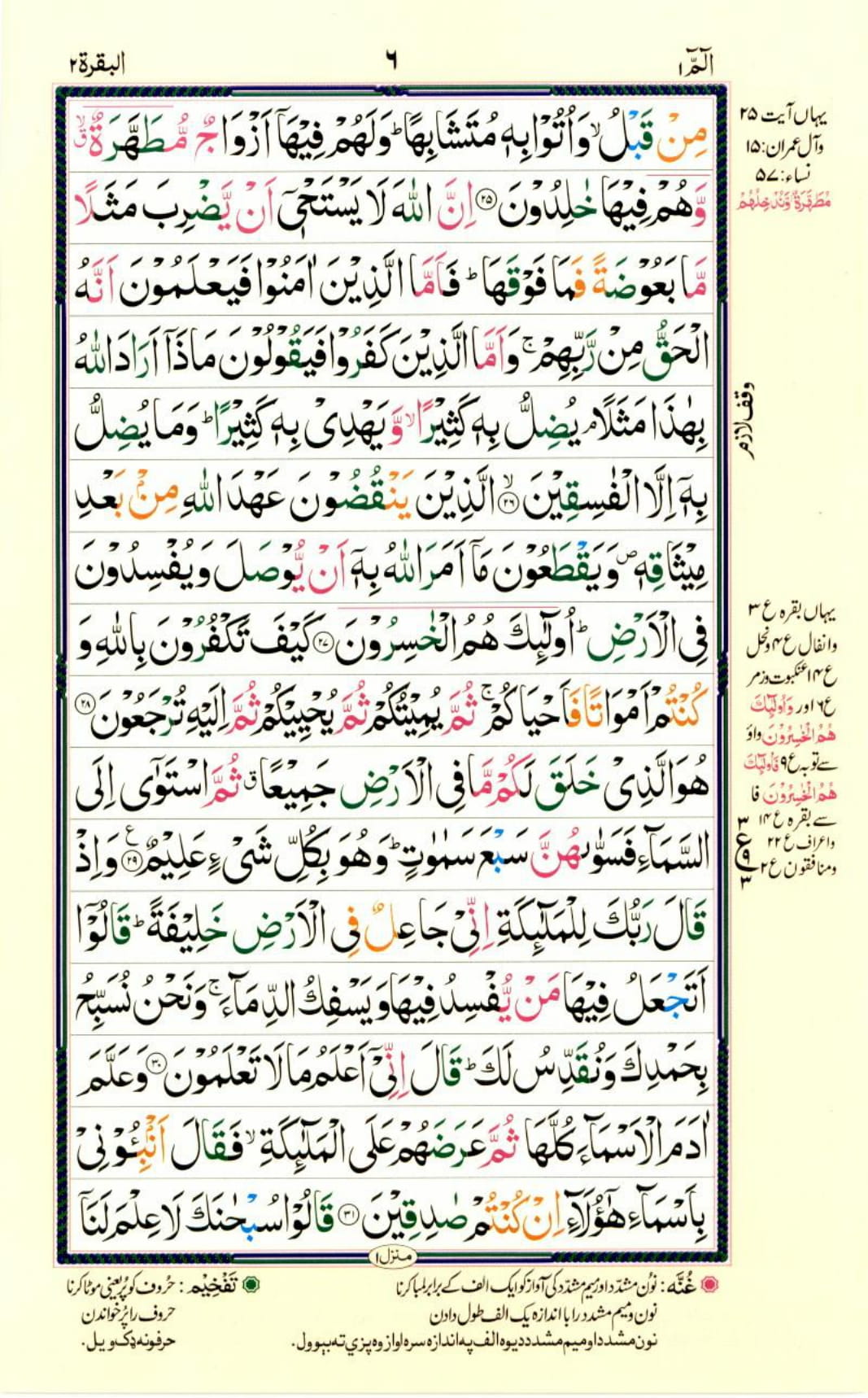 Reading Al Quran Part / Chapter / Siparah 1 Page 6