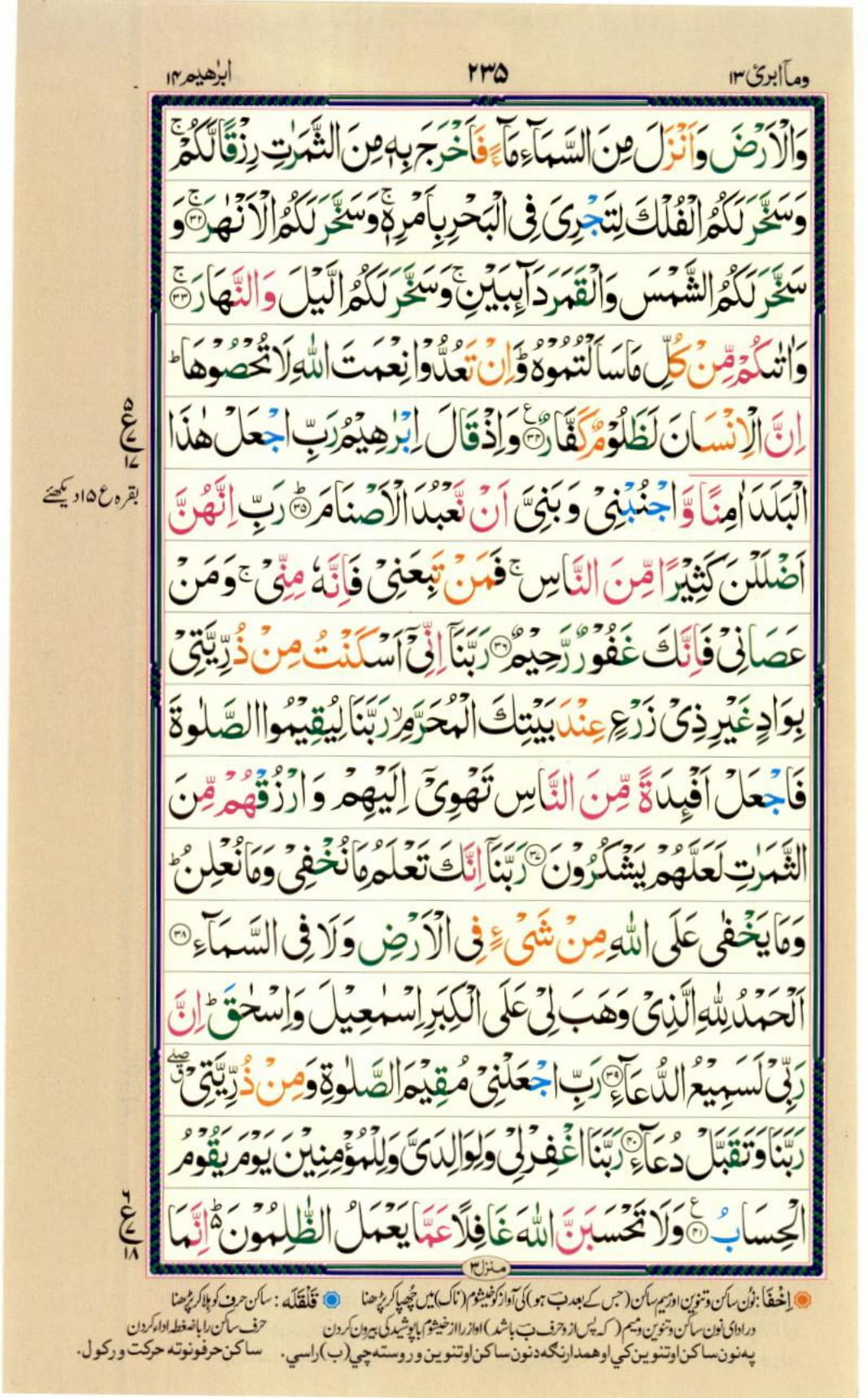 Reading Al Quran Part / Chapter / Siparah 13 Page 235