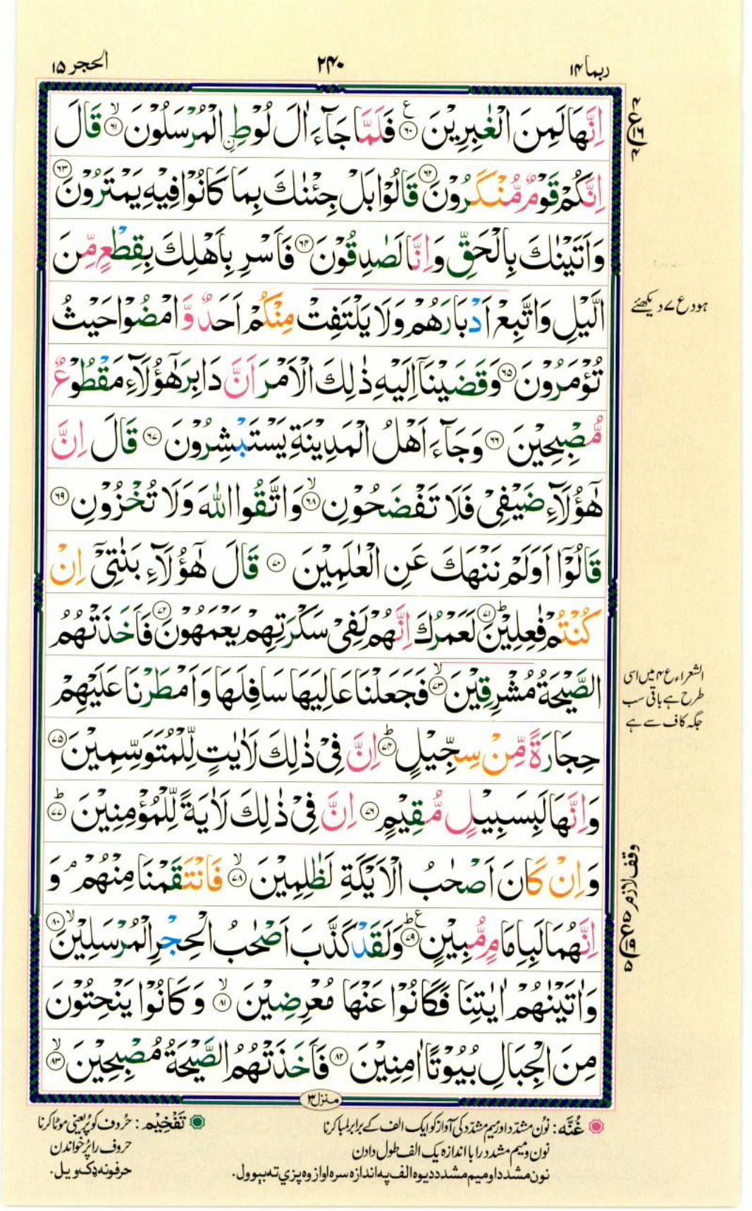 Reading Al Quran Part / Chapter / Siparah 14 Page 240