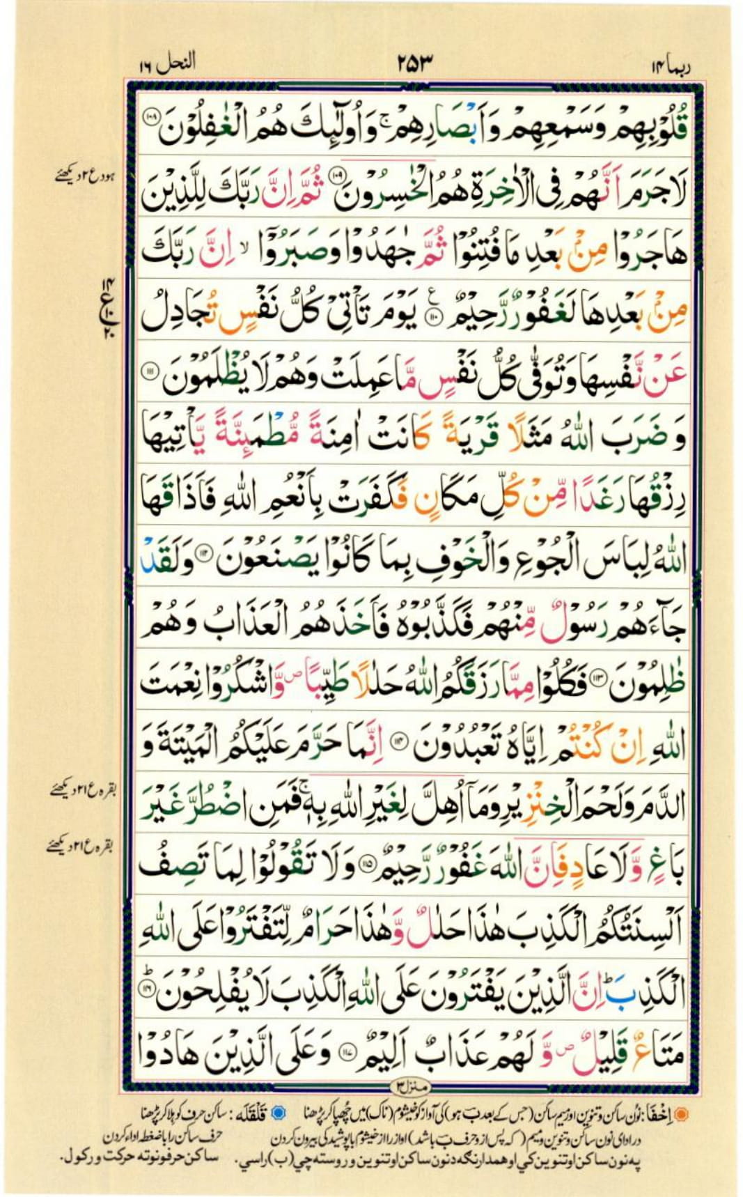 Reading Al Quran Part / Chapter / Siparah 14 Page 253