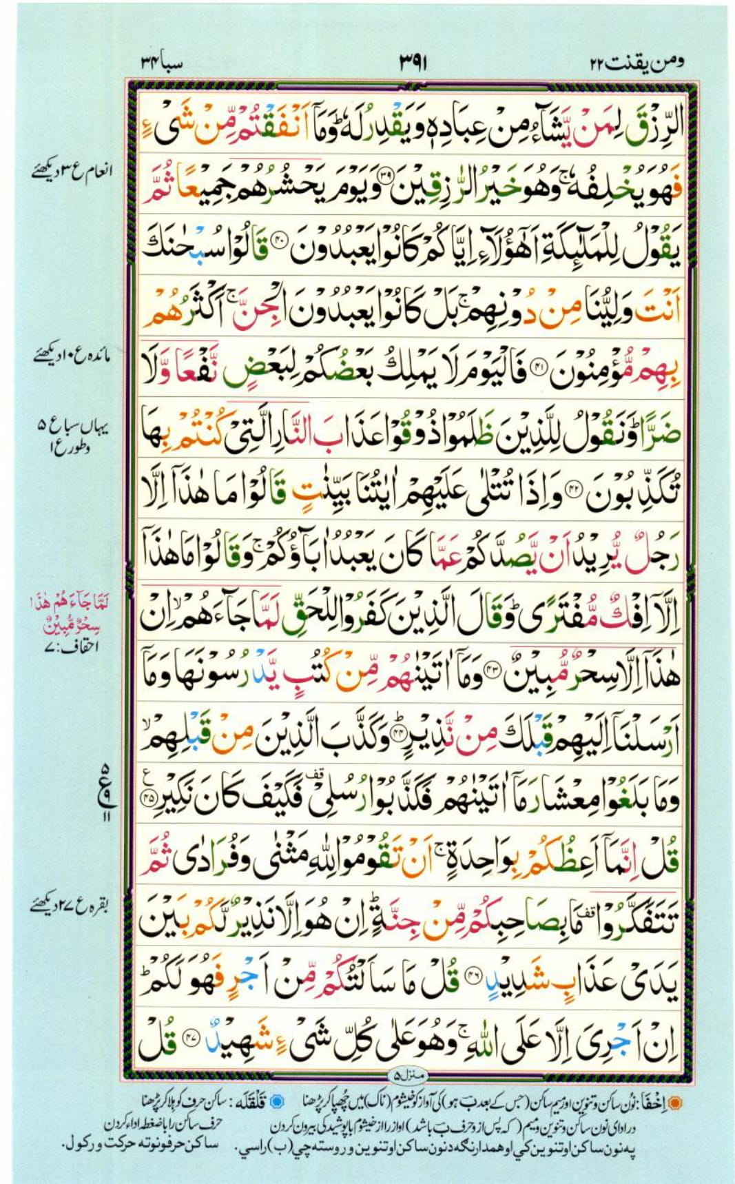Reading Al Quran Part / Chapter / Siparah 22 Page 391