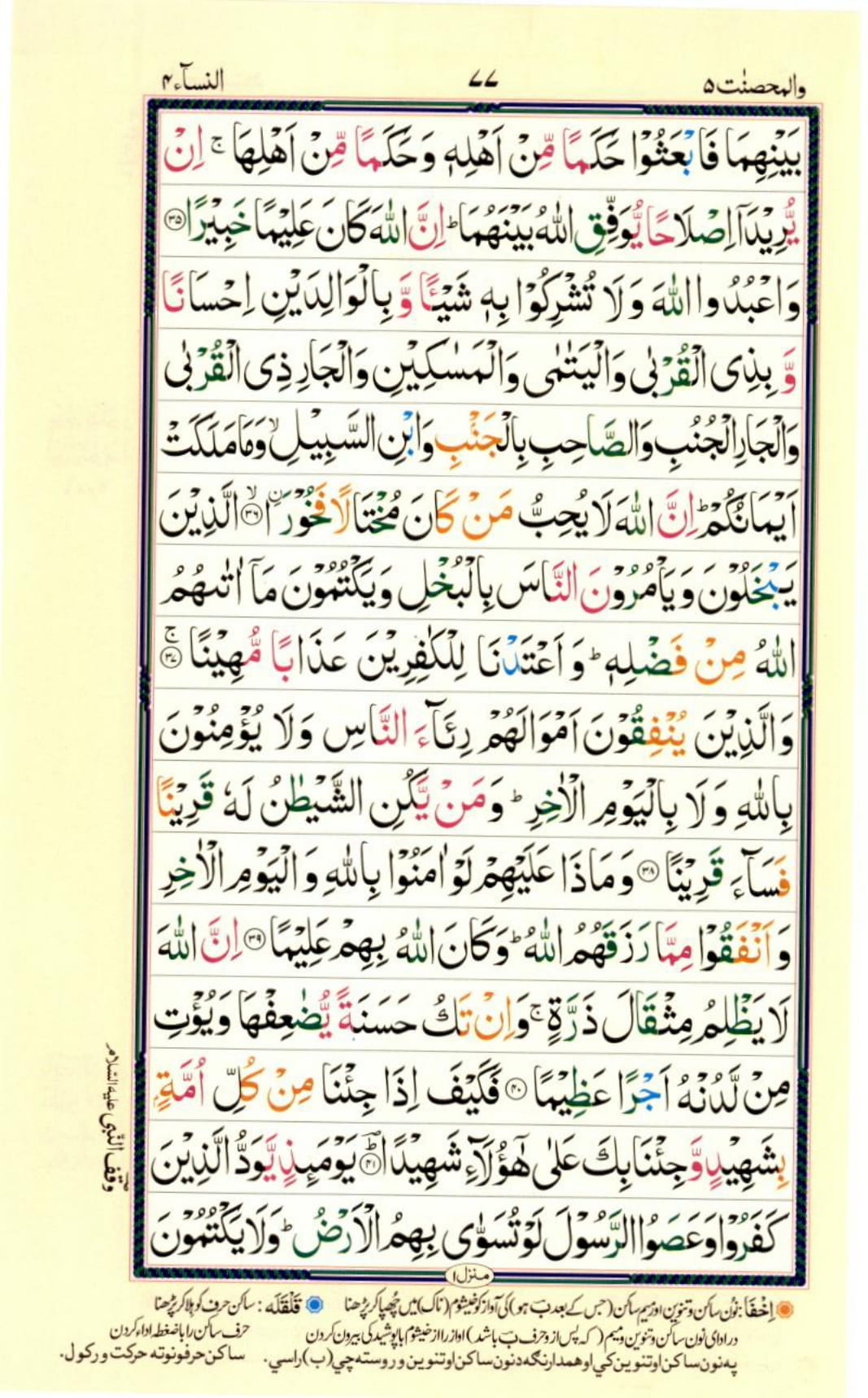 Reading Al Quran Part / Chapter / Siparah 5 Page 77