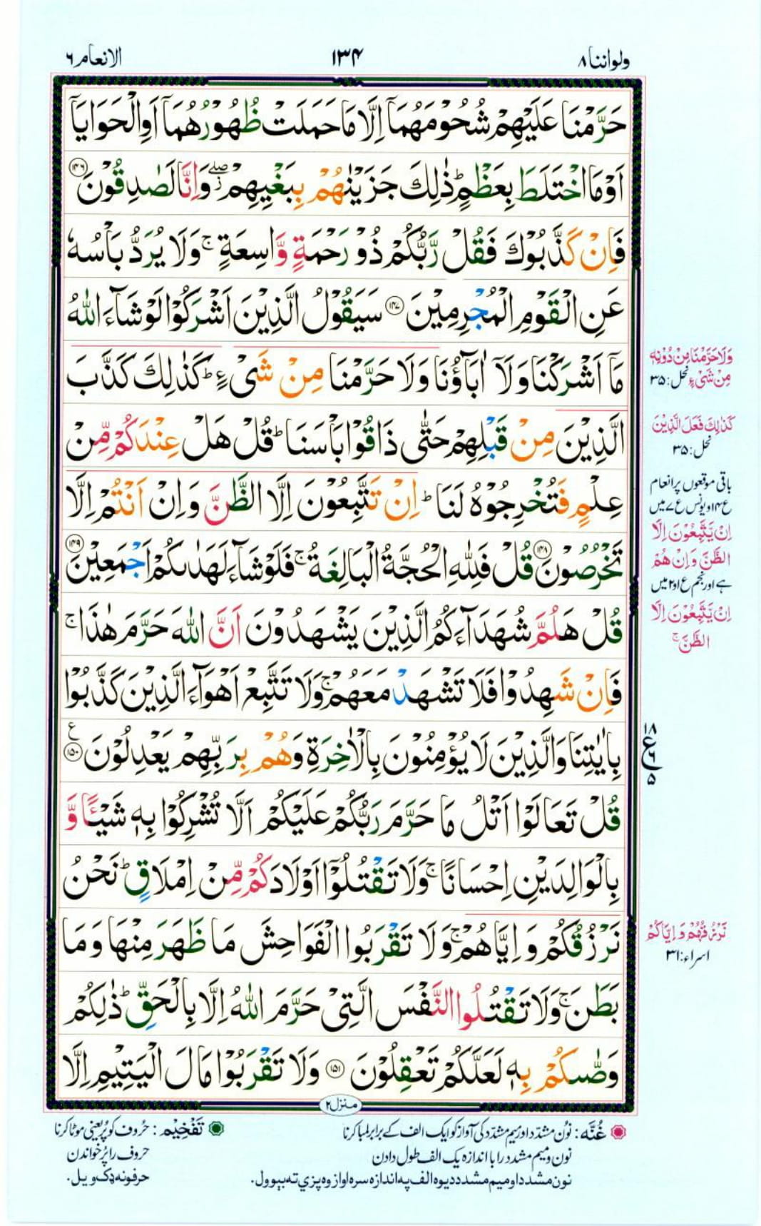 Reading Al Quran Part / Chapter / Siparah 8 Page 134